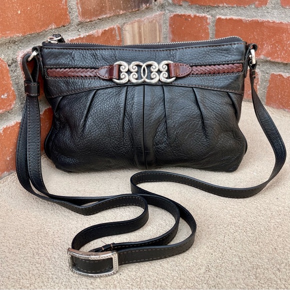 Brighton | Bags | Brightonbalboa Leather Crossbody Bag In Black | Poshmark